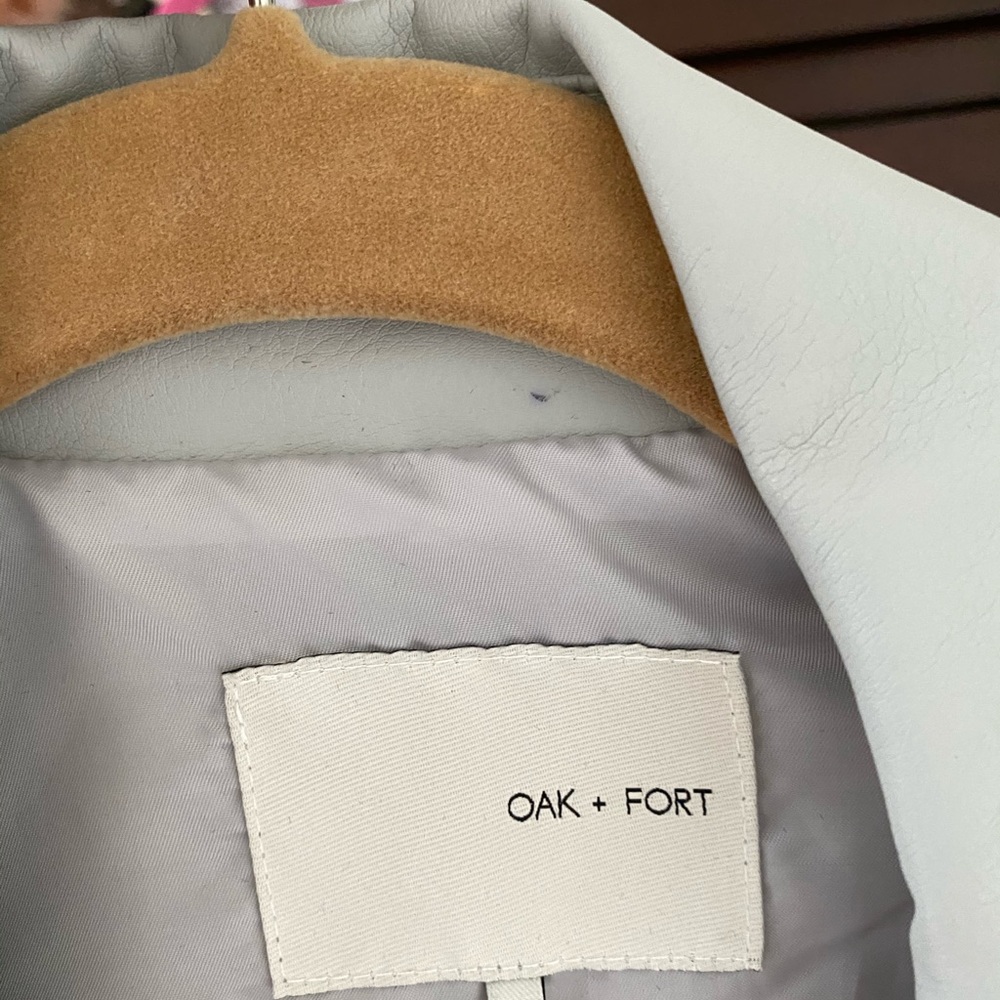 Oak + Fort Oversized Faux Leather Jacket - Gem